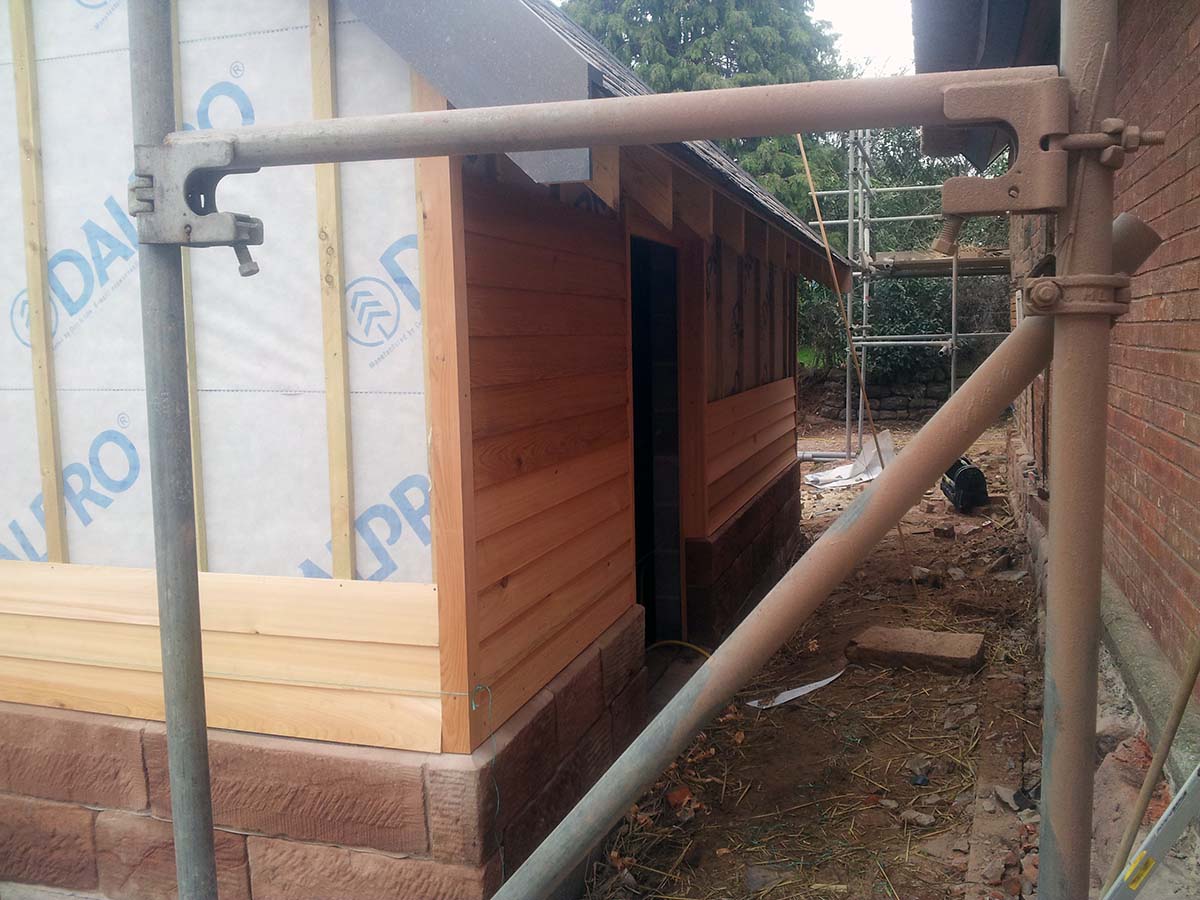 Cedar Clad Garage Construction - UK Restoration Services
