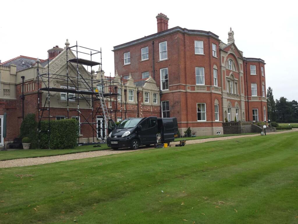 Bostock Hall Cracked Stucco Restoration - UK Restoration Services