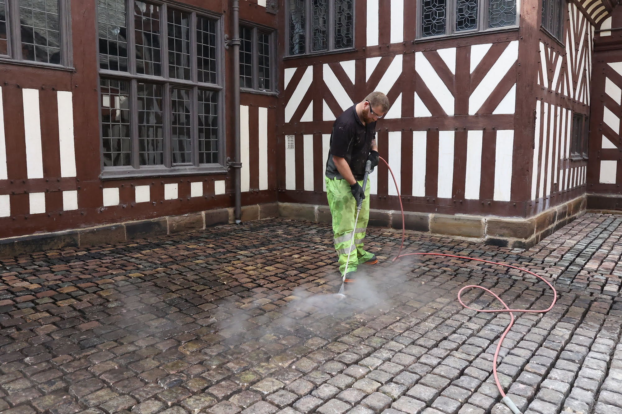 Powerwashing Cobblestones - UK Restoration Services